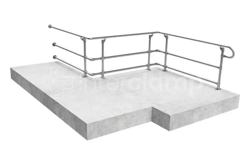 Interclamp® Safety Post 5100 - DDA Assist Offset 3 Rail Handrail - Top ...