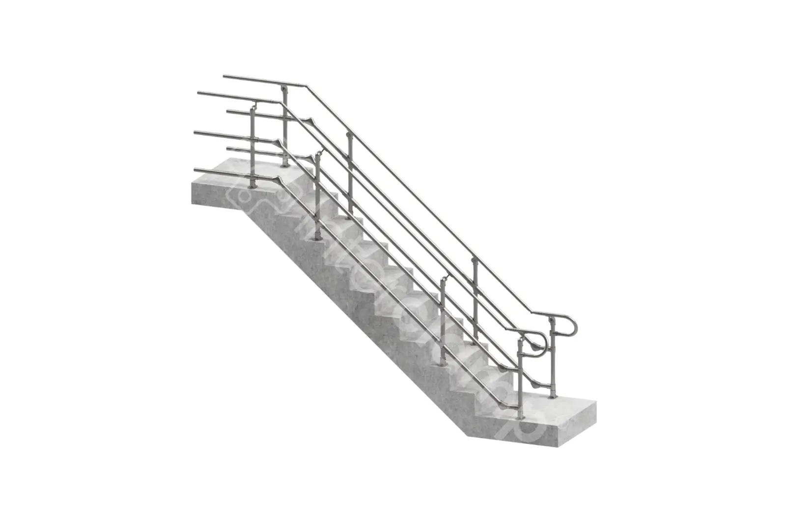 Interclamp® Safety Post 5100 - DDA Assist Offset 3 Rail Handrail - Top ...